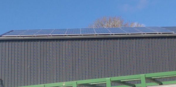 Agricultural photovoltaic solar system installed on a dairy farm on ...